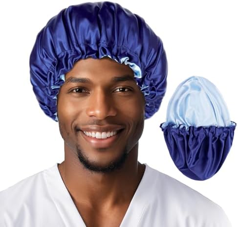 Amazon.com: Fittia Men's Satin Bonnet for Short Hair with Adjustable ...