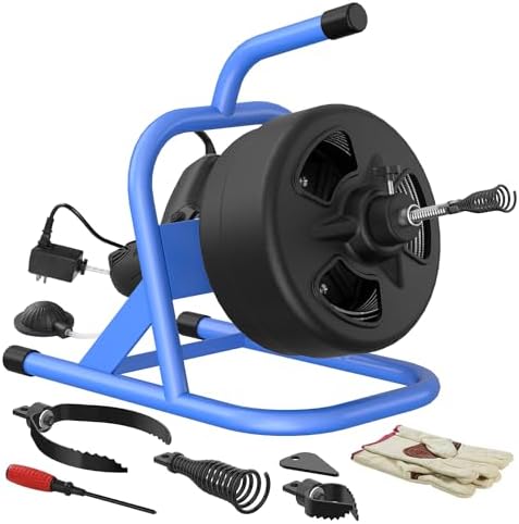 PIONEERWORKS 50Ft x 5/16 Inch Drain Cleaner Machine, Professional ...