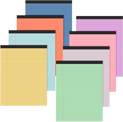 Amazon.com : Fuutreo 8 Pcs 8.5'' x 11'' Colored Legal Pad Writing Pads ...
