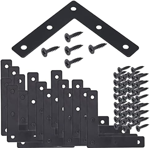 Amazon.com: Joyangy 20pcs Black L Flat Shape Braces Corner Bracket ...