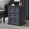Amazon.com: IFGET 21" Tall Nightstand with 3 Drawers, Farmhouse 18" Wide End Table with Charging ...