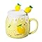 Amazon.com: Mozacona Ceramic Mug Lemon Coffee Cup Water Cup with Lid ...
