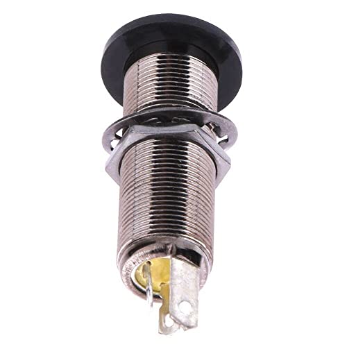 Output Mono 1/4 Barrel Jack Plug Brass Socket Long Fits Bass Electric ...