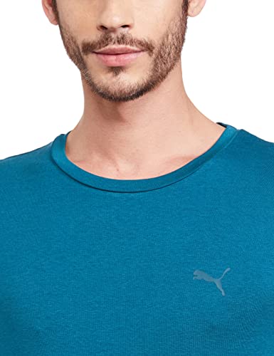 Buy Puma Men's Solid Regular Fit T-Shirt (67651801_Blue Coral S) at ...