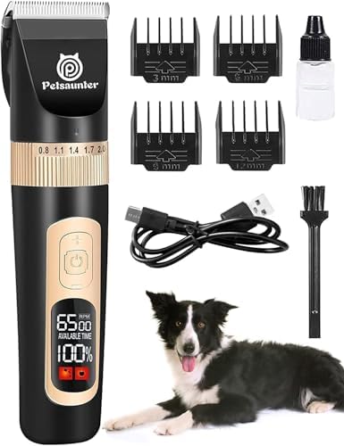 Amazon.com: Petsaunter Dog Clippers for Grooming, 4-Speed & LCD, Low ...