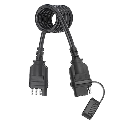 Snapklik.com : 4 Way Flat Trailer Extension Coiled Cable 3 Feet 4 Pin ...