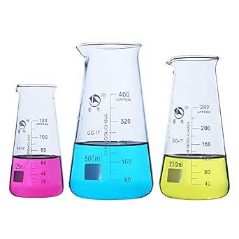 Erlenmeyer Flask with Spout and Printed Graduation 250ml Lab Conical ...