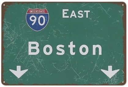 Amazon.com: Retro Aluminium Metal Tin Sign 12×8 inch East Boston,Wall ...