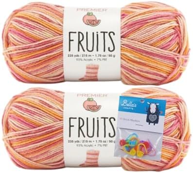 Amazon.com: Premier Yarns Fruits, Acrylic Sock Yarn, 2-Pack Bundled ...
