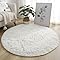 Fychuo Round Rugs Living Room Cream Rug 120x120cm Rugs for Bedroom ...