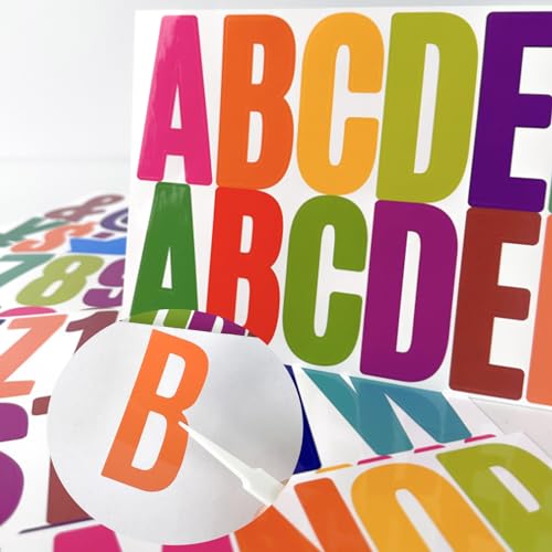 318Pcs 24 Sheets Letter Stickers, 2 in Letter Stickers Large, Colourful ...