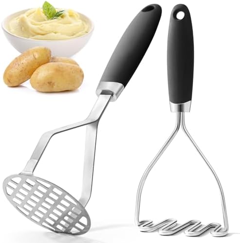 Amazon.com: 2Pcs Potato Masher, Premium Stainless Steel Mashed Potato ...