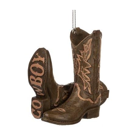 Amazon.com: On Holiday Brown Cowboy Boot Christmas Tree Ornament : Home ...