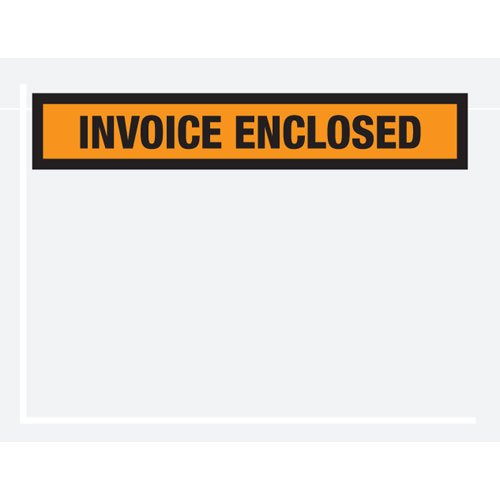 "Invoice Enclosed" Envelopes, 7" x 5 1/2" Orange - [PRICE is per CASE ...