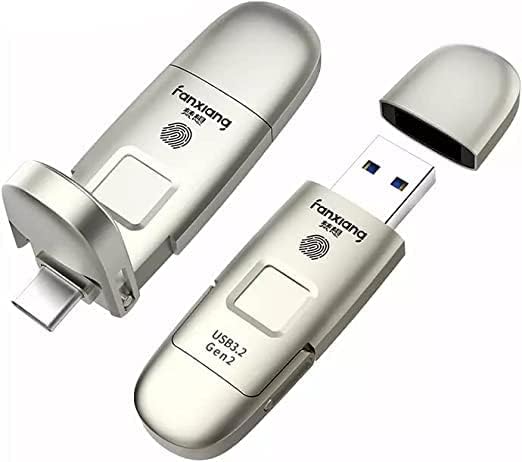 FANXIANG 1TB USB3.2 Gen2 Type-C Fingerprint Encrypted Biometric Secure ...