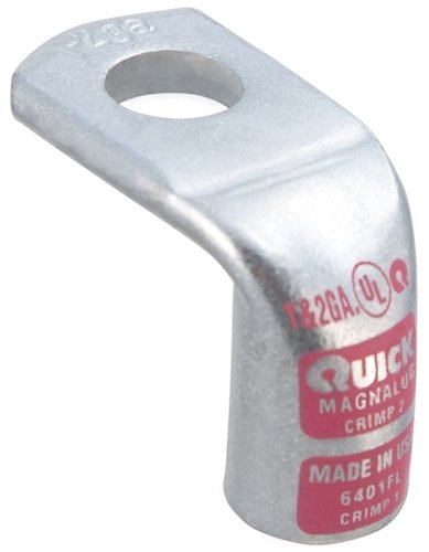 Quick Cable 6440-005FL Starter/Ground MagnaLug, 90° Bend, 4/0 Gauge, 3/8" Stud, Tin Plated ...