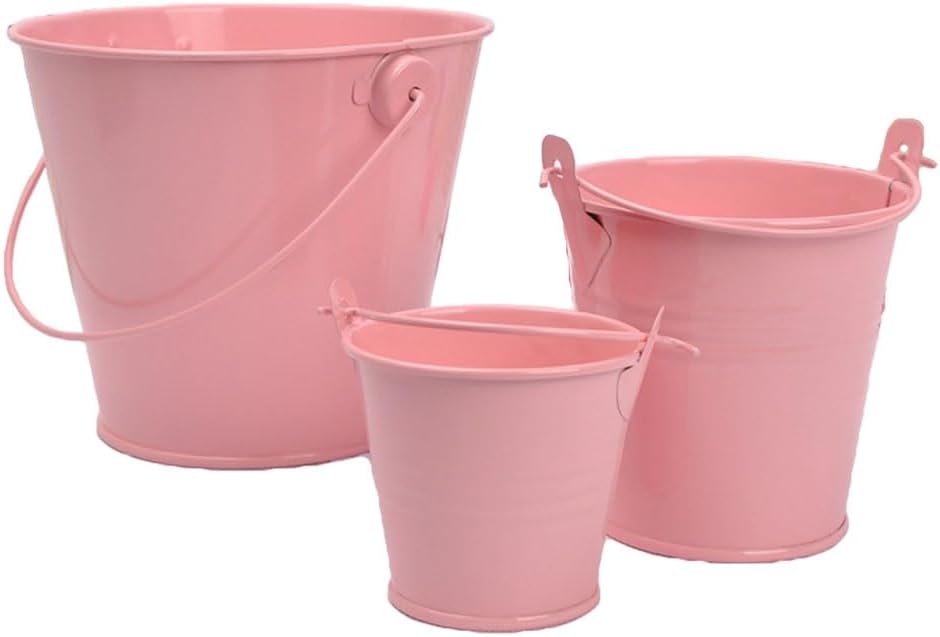 Amazon.com: 3 Pack Galvanized Buckets, Metal Bucket with Handle, Small ...