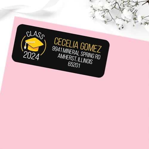 Amazon.com: Graduation Address Labels 2024 (60 count) Personalized with ...