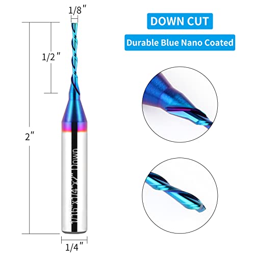Snapklik.com : EANOSIC 2PCS Downcut Spiral Router Bit 1/4 Inch Shank, 1 ...