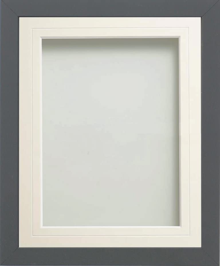 Frame Company Allington Grey Photo Frame with White V-Groove Mount, 9×7 ...