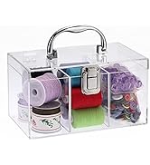 IGNPION Clear Craft Stackable Storage Box with Storage Tray Plastic 7 ...
