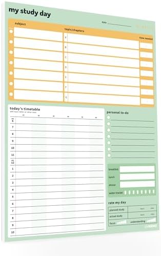Study and Revision Planner Pad for Students - 52 thick A4 sheets for ...