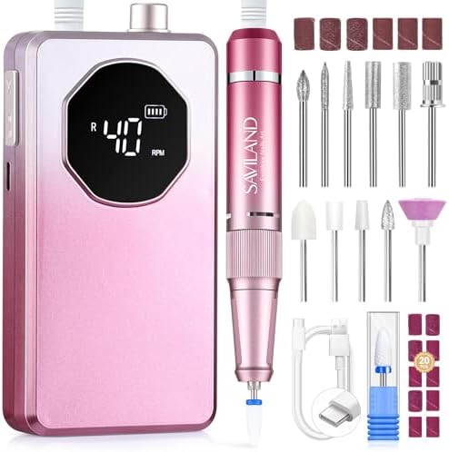 Amazon.com: SAVILAND 2026 Electric Nail Drill Professional: 40000RPM 30 ...