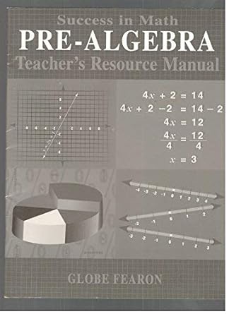 Amazon.com: Pre-Algebra, Teacher's Resource Manual (Success in Math ...