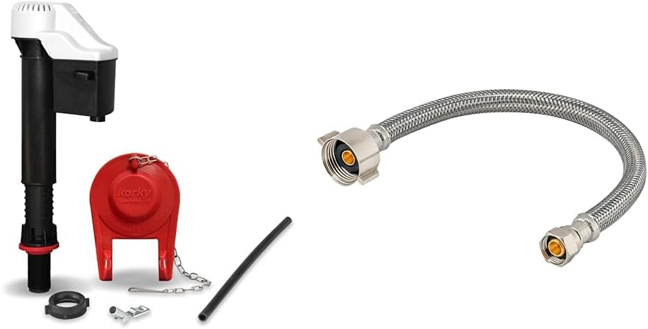 Korky 818BP QuietFILL Universal Toilet Fill Valve and Premium Flapper ...