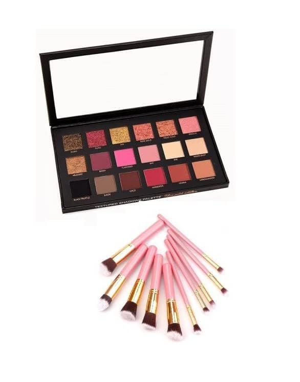 BLD Shine 18 Colors rose gold eyeshadow palette,10 Pcs pink color ...