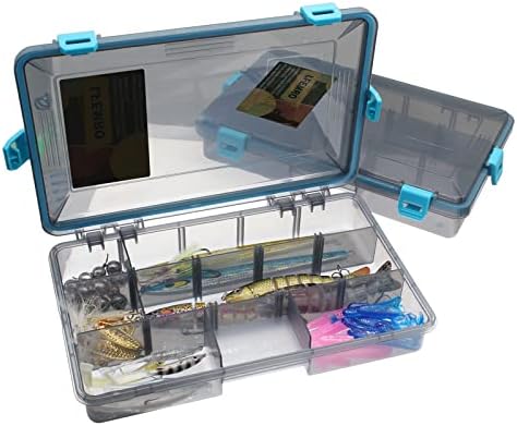 Amazon.com: Lfemro 2pcs Waterproof Fishing Tackle Box with Detachable ...