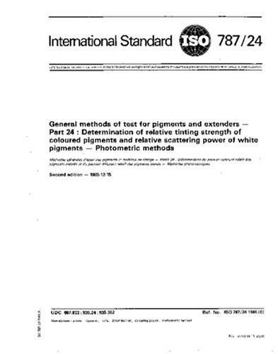 ISO 787-24:1985, General methods of test for pigments and extenders ...