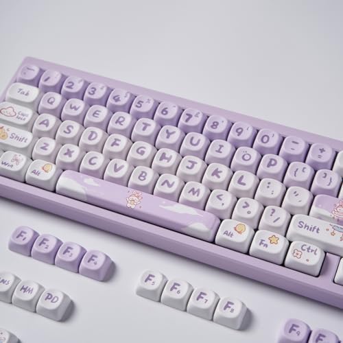 Amazon.com: mintcaps PBT Purple Japanese Keycaps Set 134 Keys XDA ...