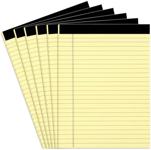 Amazon.com : EOOUT 6 Pack Yellow Legal Notepads 8.5 x 11 Inches, 80 ...