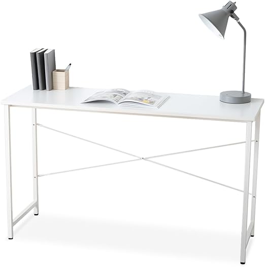 Amazon.co.jp: 【組立簡単】アイリスプラザ 机 デスク パソコンデスク シンプル 幅120cm 奥行40cm ホワイト 勉強机 ワークデスク 120×40 PBDK-1240 ...