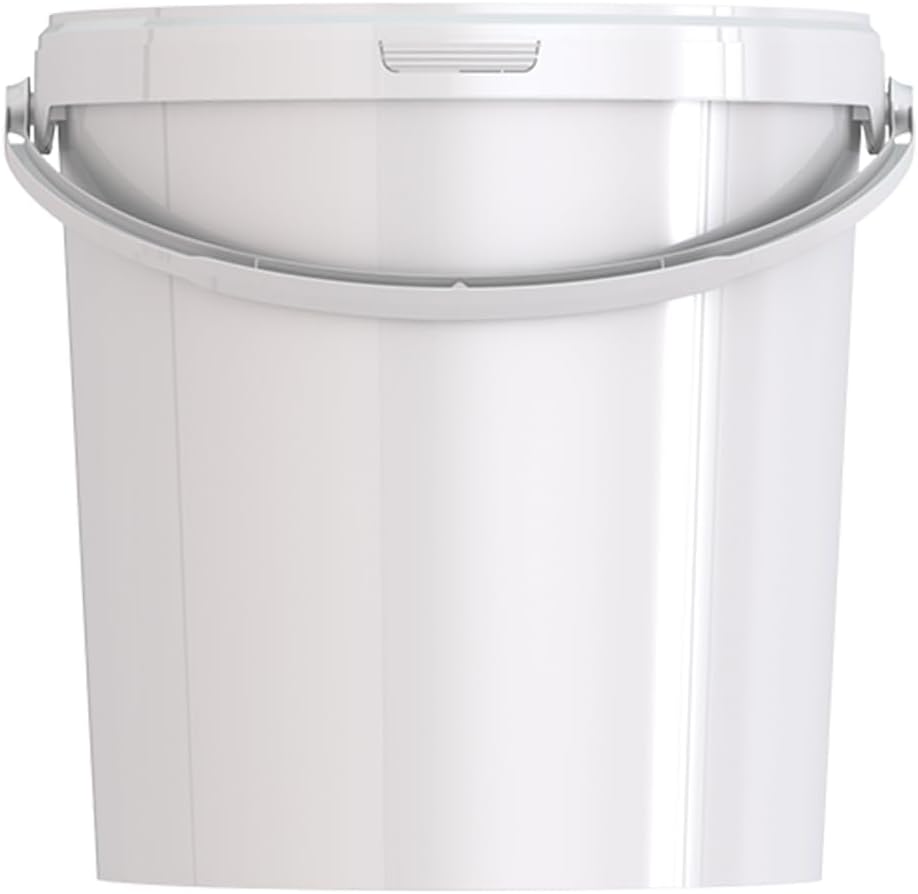 Pack of 5 x 5 Litre Airtight Food Grade White Catering Mixing Plastic ...