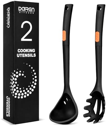 Amazon.com: 3 Pcs Silicone Kitchen Utensils Set, Soup Ladle-Pasta Fork ...