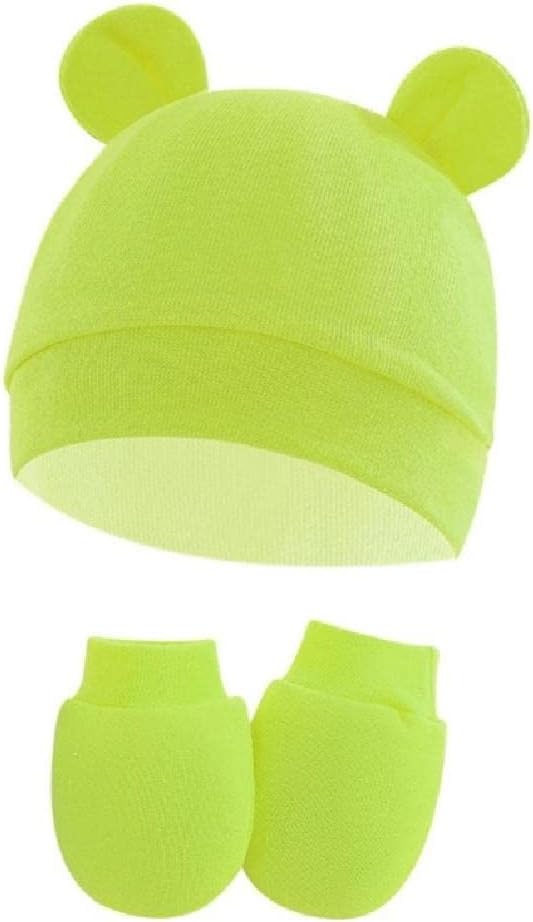 NAIXUE Baby Hat & Gloves Set For Boy Girl 0-3-6M Breathable Anti ...