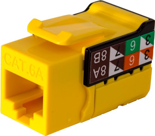 Amazon.com: CAT6A RJ45 Keystone Jack, V-Max Series - Yellow Color - (50 ...