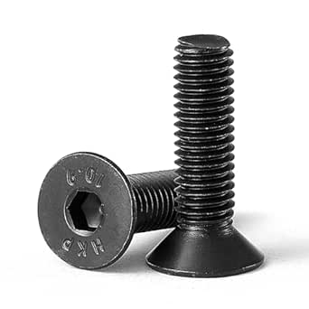 M6-1.0 x 30mm Flat Head Hex Socket Cap Screws Countersunk Bolts, Black ...