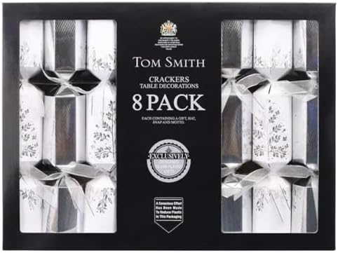 Tom Smith Christmas Crackers Luxury Silver Plated Gifts - Pack of 8 ...