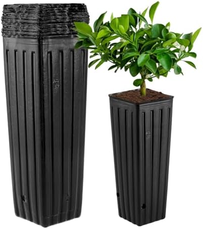 Amazon.com: Baaxxango 60 Pcs Plastic Deep Plant Nursery Pots,Tall Tree ...