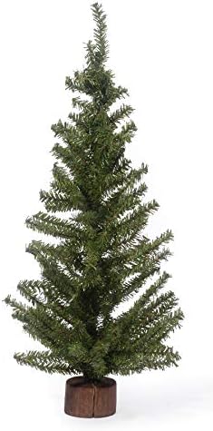 Amazon.com: Darice Christmas Artificial Pine Tree on Wood Base, 24-Inch ...