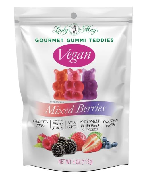 Amazon.com : Lady May Sweets Gourmet Mixed Berries Vegan Gummy Bears ...