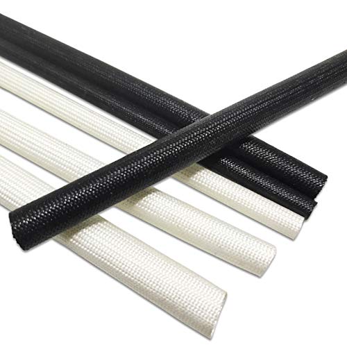 MHUI Heat Sleeve Fiberglass Heat Wrap Wire Shield Sleeve White Diameter ...