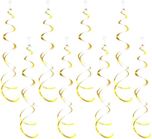 Amazon.com: Gold Ceiling Swirl 30 Pcs Foil Party Streamers Decorations ...