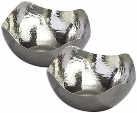 Amazon.com | Elegance Silver Hammered Stainless Steel Wave Serving ...