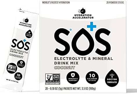 Amazon.com: SOS Hydration Electrolytes Powder Packets - Dehydration ...