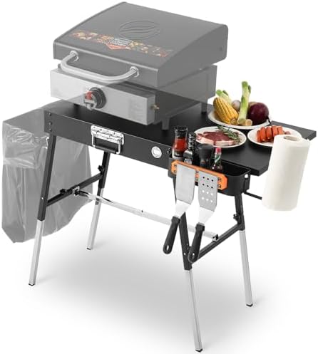 Amazon.com: OOX Portable Grill Table with Double-Shelf for Outdoor Prep ...