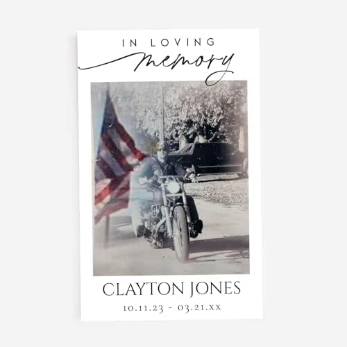 Amazon.com: Motorcycle Funeral Memorial Prayer Cards Double-Sided ...